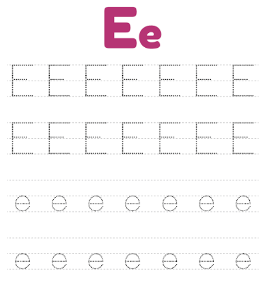 Letter Work - Recognition of Letter Ee Nursery 1 (Age 3) First Term ...
